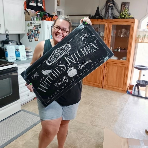 Personalized Witches Kitchen Sign, Stirring up Magic, Kitchen Wall ...