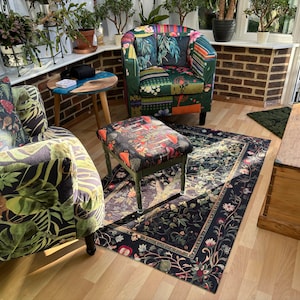 Mystical Deer Area Rug Cottagecore Room Decor William Morris Inspired ...