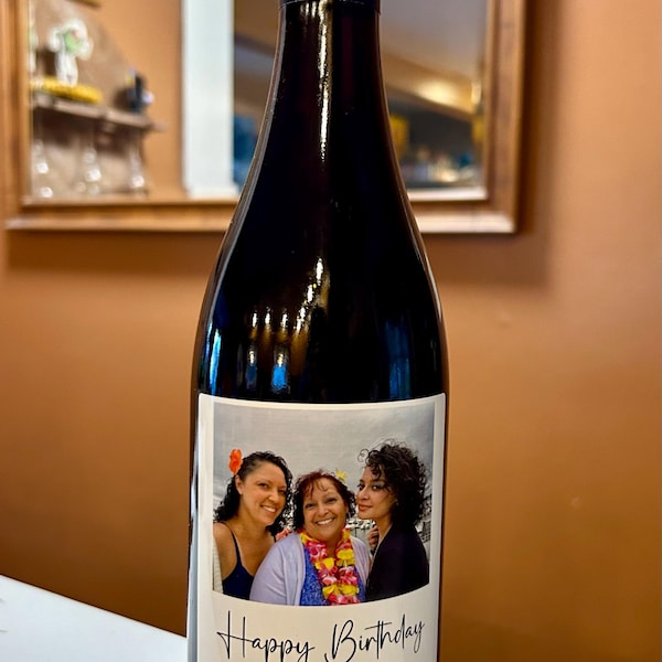 PRINTED Custom Wine Bottle Label, Personalized Wine Label, Your Image ...
