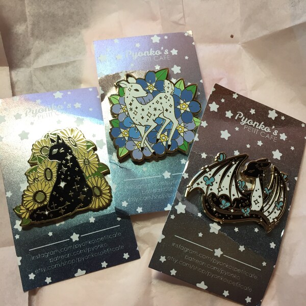 Forget-me-not Doe Hard Enamel Pin From the Floral Spirits Series - Etsy