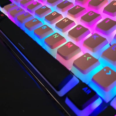 136PCS Star Moon Theme Keycap Set, Gradient Pink Blue Keycaps, PBT ...