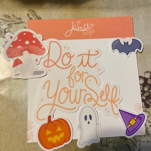 Mini Halloween Vinyl Sticker Pack-witch Hat Ghost Pumpkin - Etsy