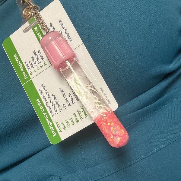 Custom Phlebotomist Blood Tube Keychain | Phleb Keychain | Personalized ...