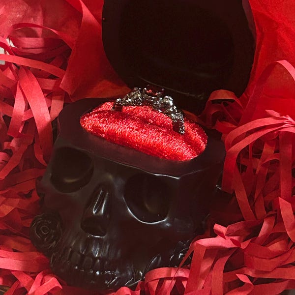 Skull Ring Box. Original Engagement Ring Box. Gothic Jewelry Box. Ring ...