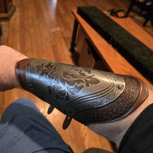 Leather Bracers Medieval Knight Costume Larp Armor Noble Cosplay ...