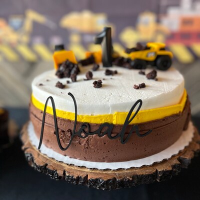 Acrylic Personalized Name Cake Charm Plaque in Cursive Script ...