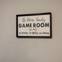 Game Room Sign | Custom Family Game Room| Statement Wall Art | Man Cave ...
