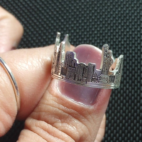 Custom City Ring • Cityscape Ring • Travel Ring • Skyline Ring ...