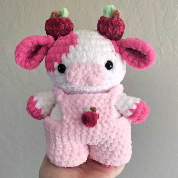 2-in-1 Strawberry Cows Crochet Pattern Bundle amigurumi Highland Cow ...