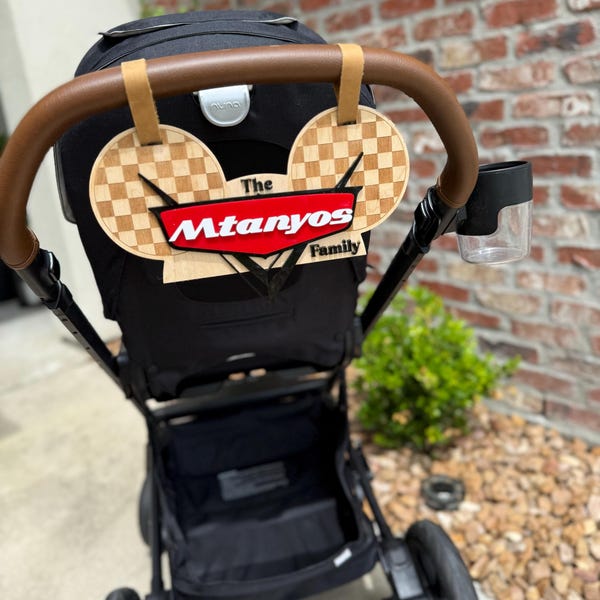 Mouse Ears Stroller Tag | Park Stroller Tag | Acrylic Stroller Tag ...