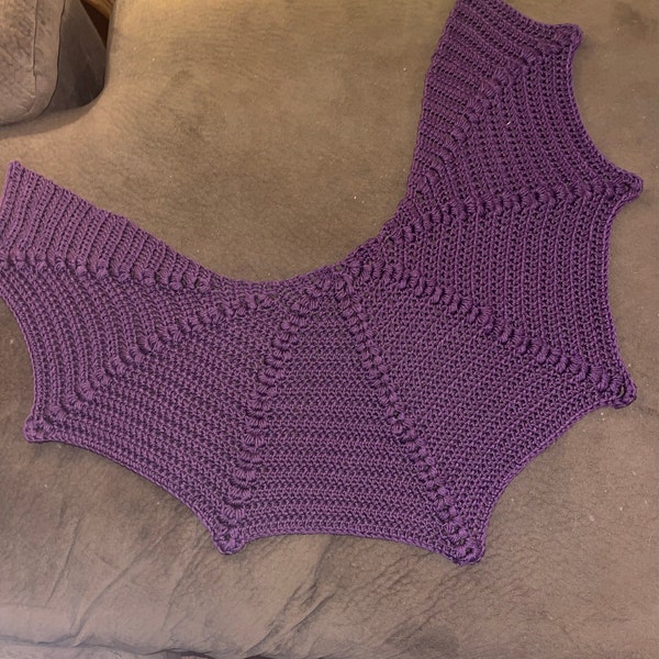 Batwing Crochet Dragon Wing Shawl PATTERN PDF | Lace Weight Shawl ...