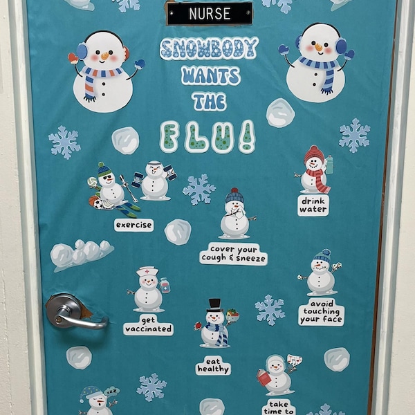 Winter Flu Bulletin Board Kit: School Nurse Office Decor (PDF Printable ...