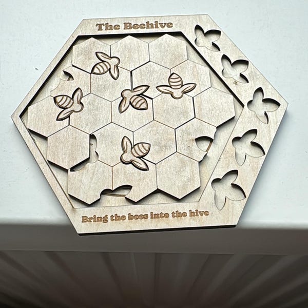 Beehivepuzzle - Laser Cut Wooden Puzzle Game Digital File - Etsy