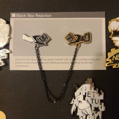 Nier Automata Pin Set: 2B and 9S Black Box Reaction Linked Hard Enamel ...