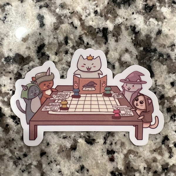 Cats Playing Rpg Sticker | Rpg Sticker | Tabletop Gaming Sticker | RPG ...