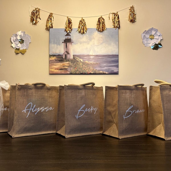 Bridesmaid Tote Bag Set of 5 Set of 6 Set of 7 Set of 8 Set of 9 ...