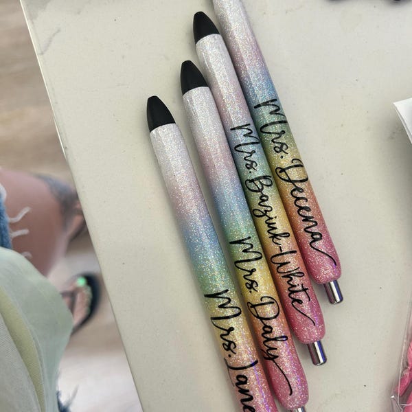 PASTEL Glitter Pens, Pink Orange Yellow Green Blue Purple Rainbow to ...