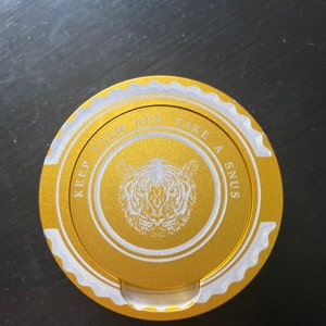 Blue Snuff Box in Aluminum With Motif of a Tiger and Surrounding ...