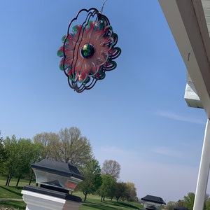 Kinetic Spiral Crystal Ball Wind Spinner, Crystal Glass Orb Pendant ...