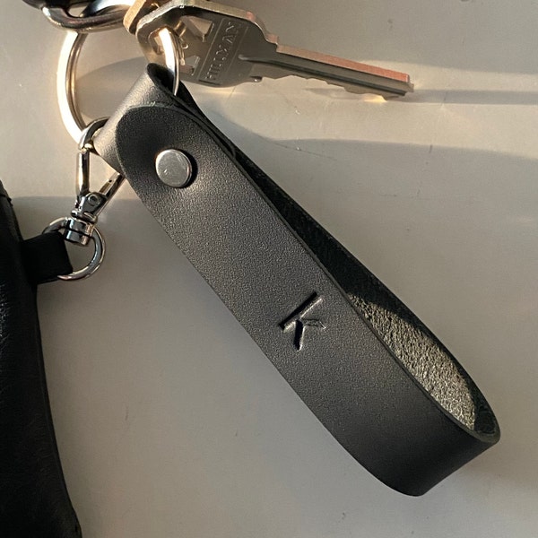 Personalized Leather Keychain, Monogrammed Leather Key Chain, Custom ...