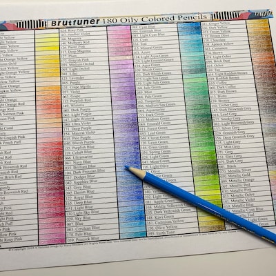 Kalour 300 Colored Pencil Swatch Chart - Etsy