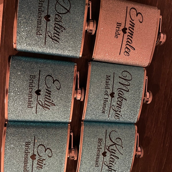 Personalized Bridal Flasks, Bridesmaids' Gifts, Flask for Bridal Custom ...
