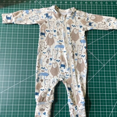Baby Zip Suit Sewing Pattern With Optional Mitts for Hands and Feet ...