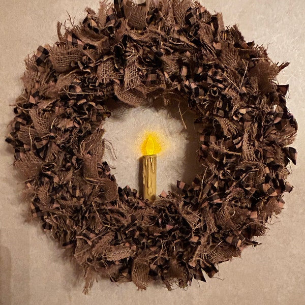 Buffalo Check and Burlap Accents Candle Ring - Etsy