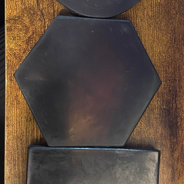 SHUNGITE Crystal Plate - Disc, Square, Hexagon, Irregular Quality - EMF ...