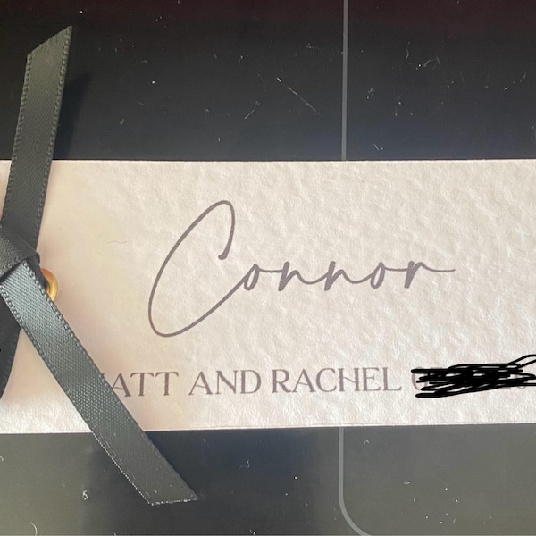 Bowed Wedding Table Place Names | Card and Bow Name Tags | Table ...