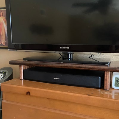 43.5 Monitor Stand Pine 3/4 Red Mahogany 43.5 X 11.5 X 4.75 TV Wood ...