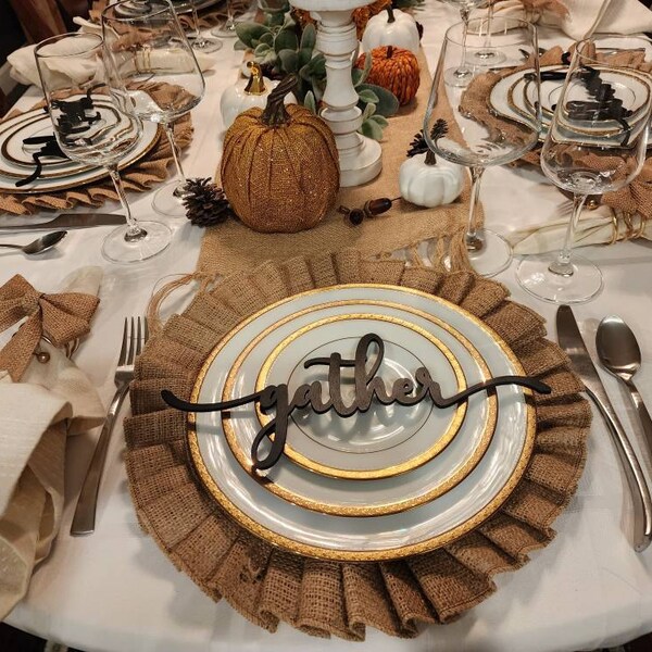 Table Word Place Setting, Thanksgiving Decor, Formal Dining Room, Fall ...