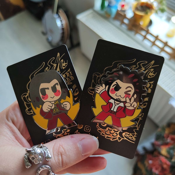 Yakuza Enamel Pins: Kiryu, Majima, Nishiki, Haruka & Saejima - Etsy