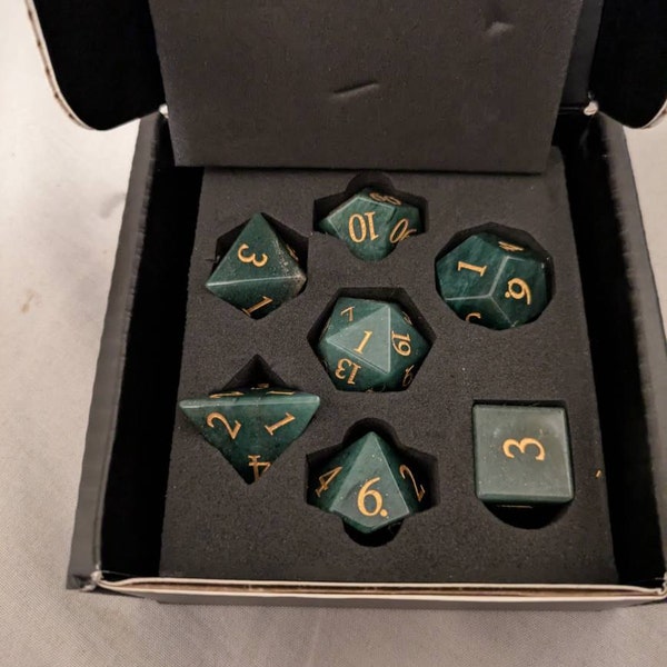 Natural Stone Dnd Full Dice Set Tiger Eye Dnd Dice Set Sorcerer ...