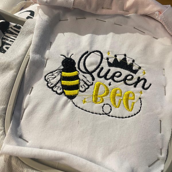 Queen Bee Machine Embroidery Design, Queen Embroidery Designs, Crown ...
