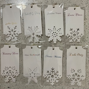 Snowflake Gift Tags SVG Bundle, Gift Tags SVG, Decorative Gift Tags SVG ...