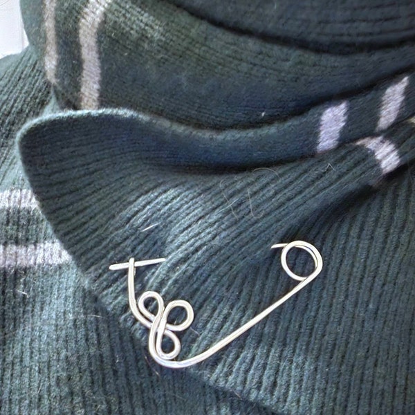 Minimalist Safety Shawl Pin, Primitive Pin, Geometric Shawl Pin, Silver ...