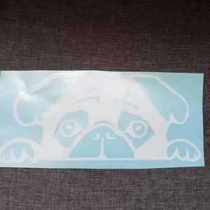 Peeking Pug 2 Car Truck Van Window or Bumper Sticker Vinyl - Etsy