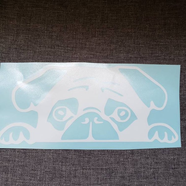Peeking Pug # 2 Car Truck Van Window or Bumper Sticker Vinyl Decal - Etsy