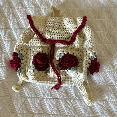 Drawstring Backpack Crochet Pattern, Crochet Daisy Backpack Pattern ...