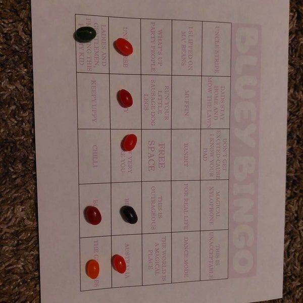 Bluey Personalized Bingo, Printable Bluey Custom Bar/party Bingo Game ...