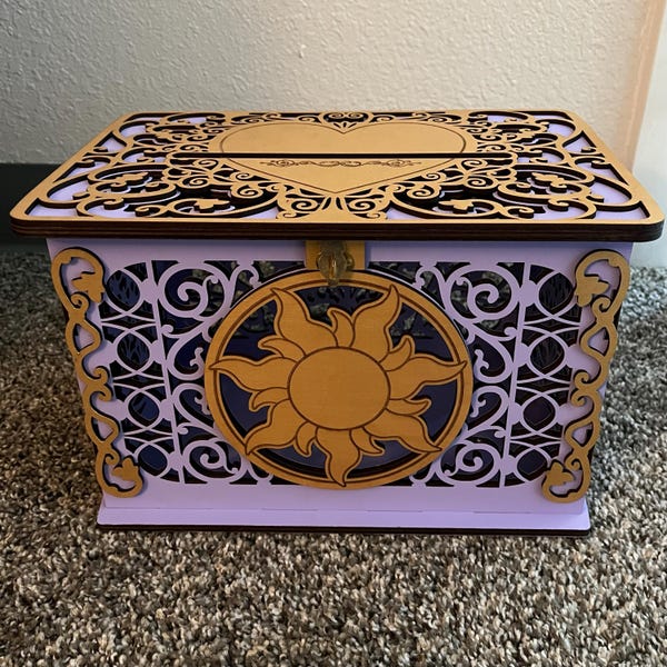 Princess Rapunzel Wedding Card Box, Tangled Quinceanera Money Box ...