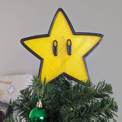 3D Printed Super Mario Star Christmas Tree Topper - Etsy