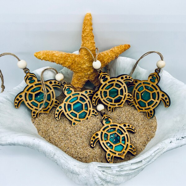 Laser Cut File, Glowforge, Turtle Mirror Hanger, Turtle Ornament ...