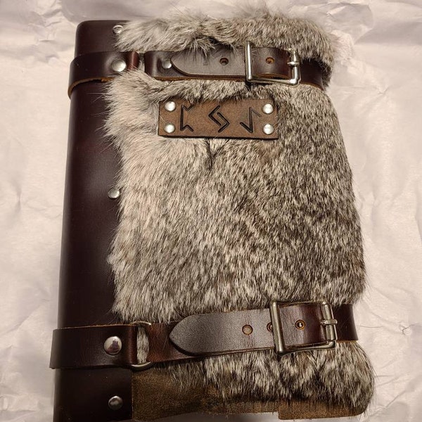 Rune Leather Journals - W/ Fur or Plain -refillable, Hardback Journal ...