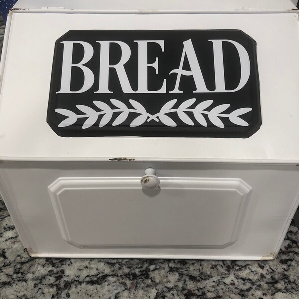 Bread Box Decal, Bread Box Storage Label, Farmhouse Style Pantry Decor ...