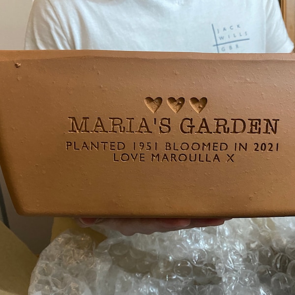 Custom Engraved Message Terracotta Window Pot, Personalised Gift ...