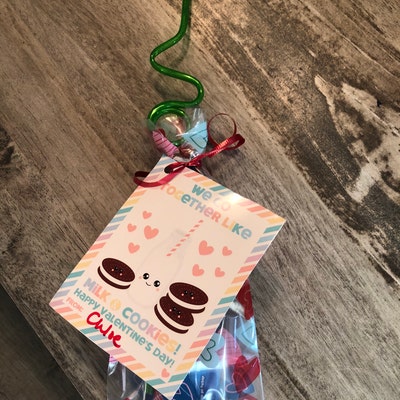 PRINTABLE We Go Together Like Milk & Cookies Happy Valentine's Day Gift ...