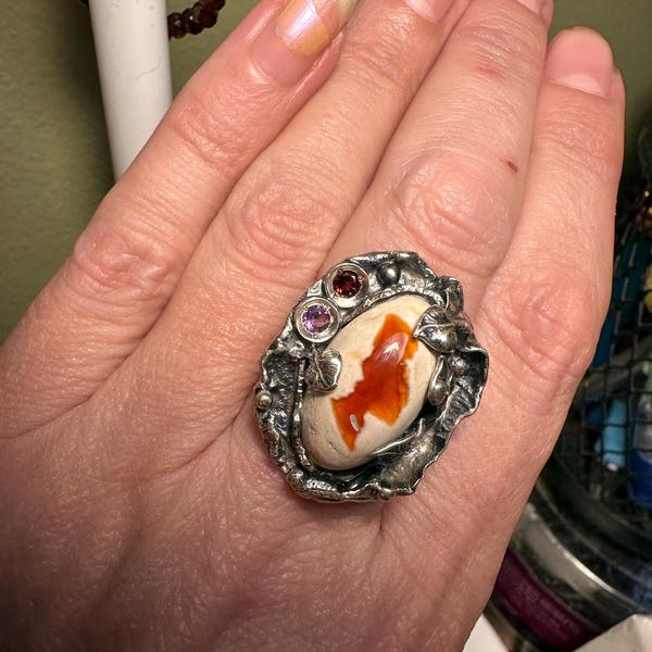 Dendritic Opalized Agate With Pink Tourmaline Pendant Artisan Handmade ...