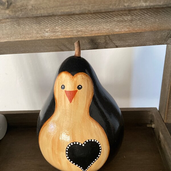 SANTA GOURD ORNAMENT, Americana Santa, Hand Painted, Dried Gourd, Gourd ...